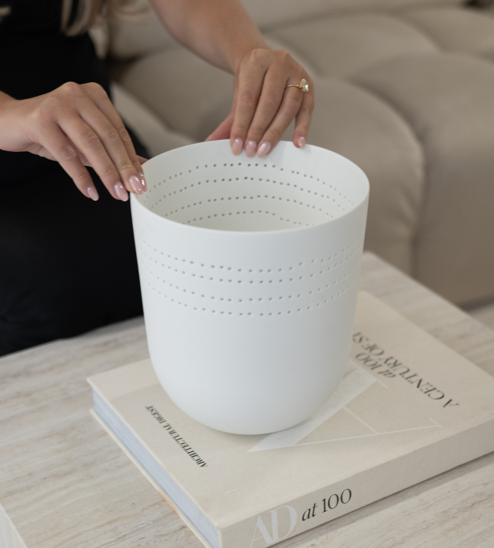 Basilicum Candle | Large Basil & Geranium White Ceramic Candle | Chloe ...