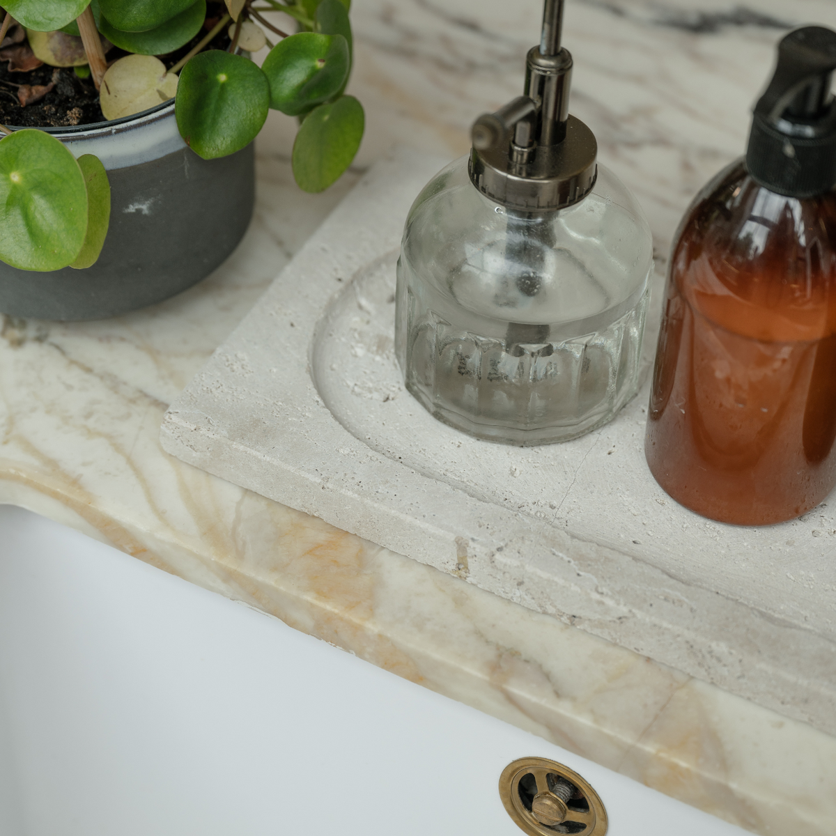 Travertine Rectangular Decorative Tray | Natural Stone Tray | Chloe ...