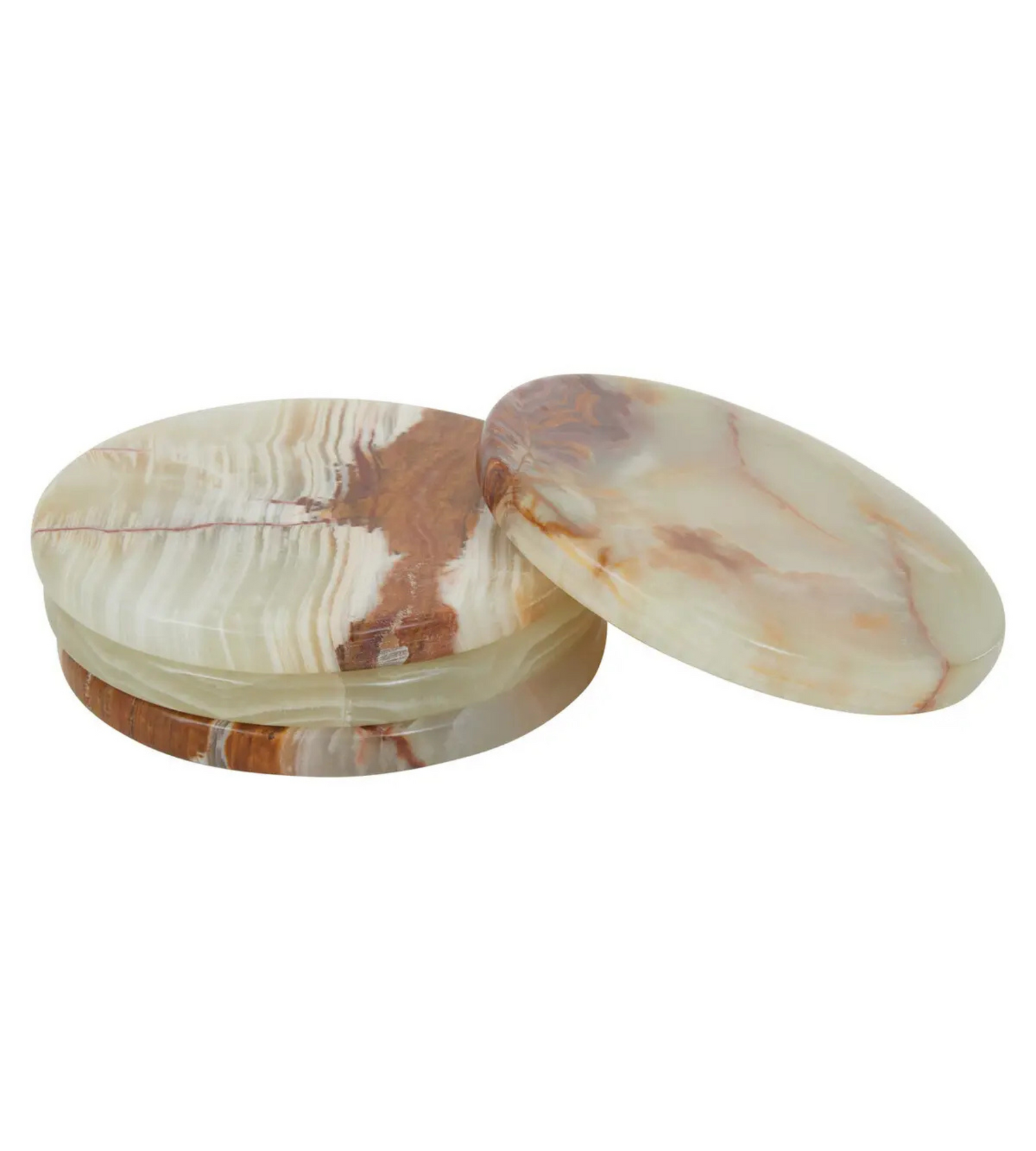 Set of Four Onyx Marble Coasters | Natural Stone Coasters | Chloe Jade Home