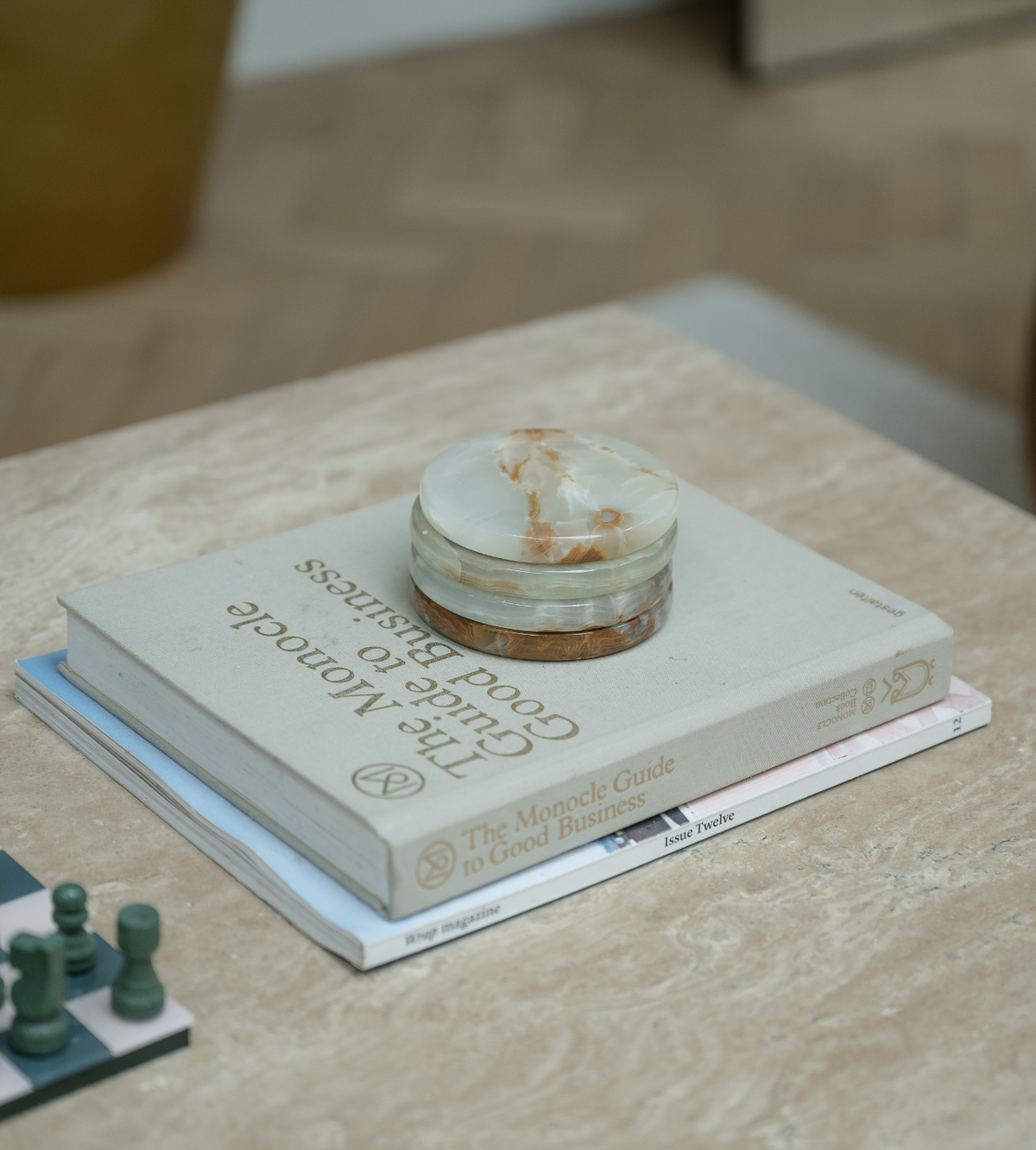 Set of Four Onyx Marble Coasters | Natural Stone Coasters | Chloe Jade Home