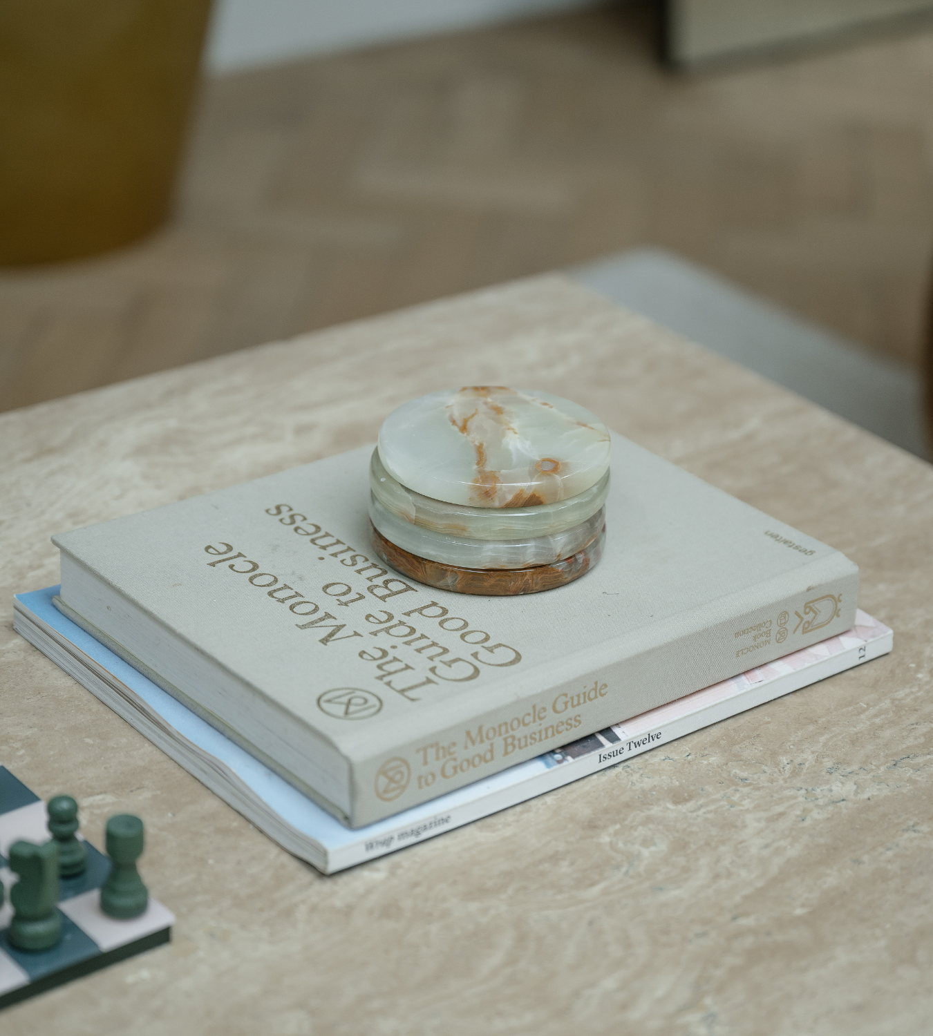 Set of Four Onyx Marble Coasters | Natural Stone Coasters | Chloe Jade Home