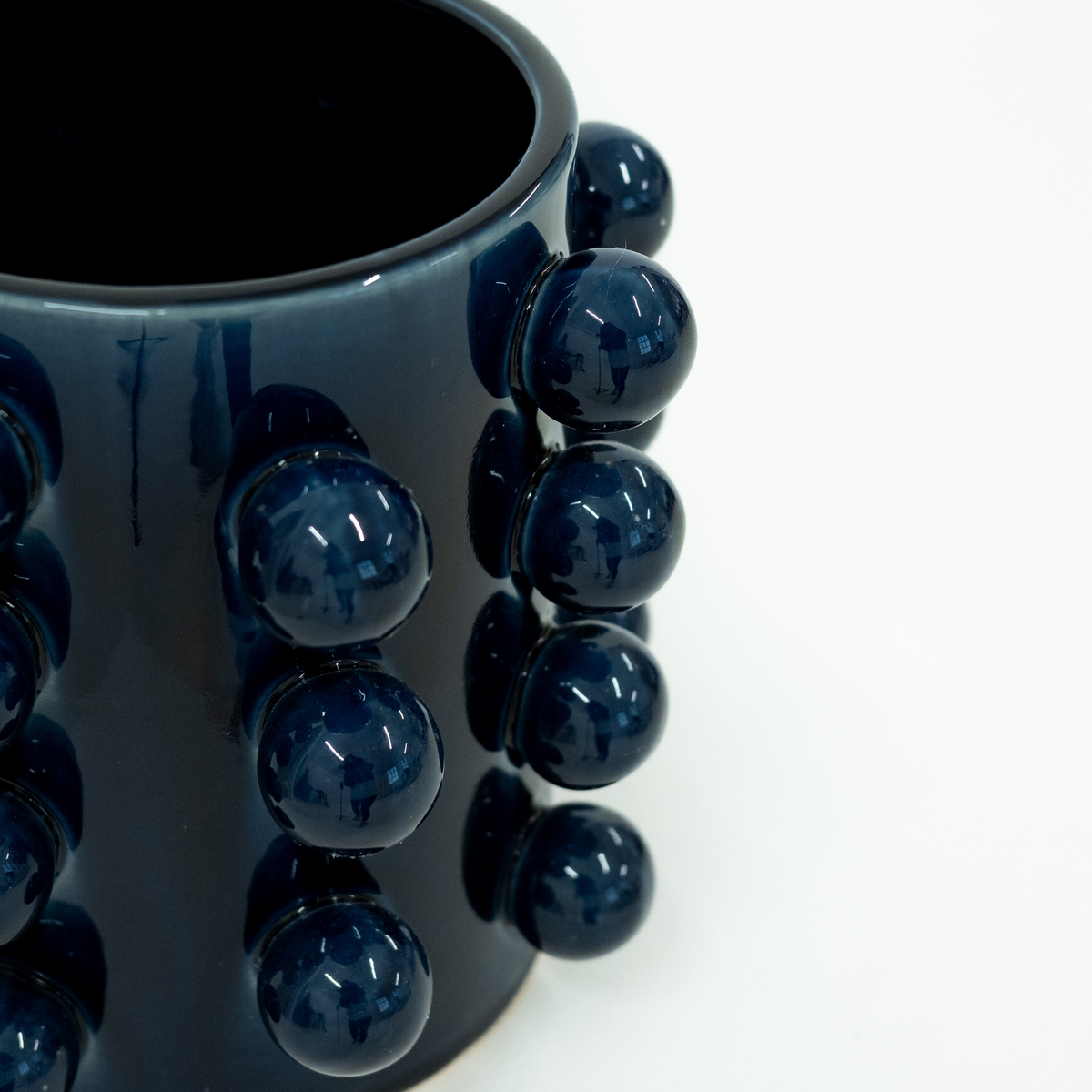Dark Blue Bobble Vase – Elegant Ceramic Vase | Chloe Jade Home