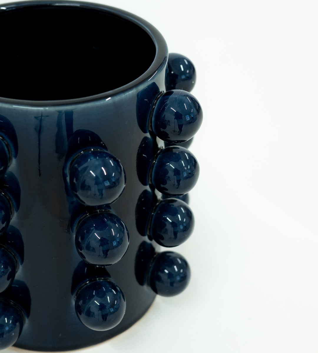 Dark Blue Bobble Vase – Elegant Ceramic Vase | Chloe Jade Home