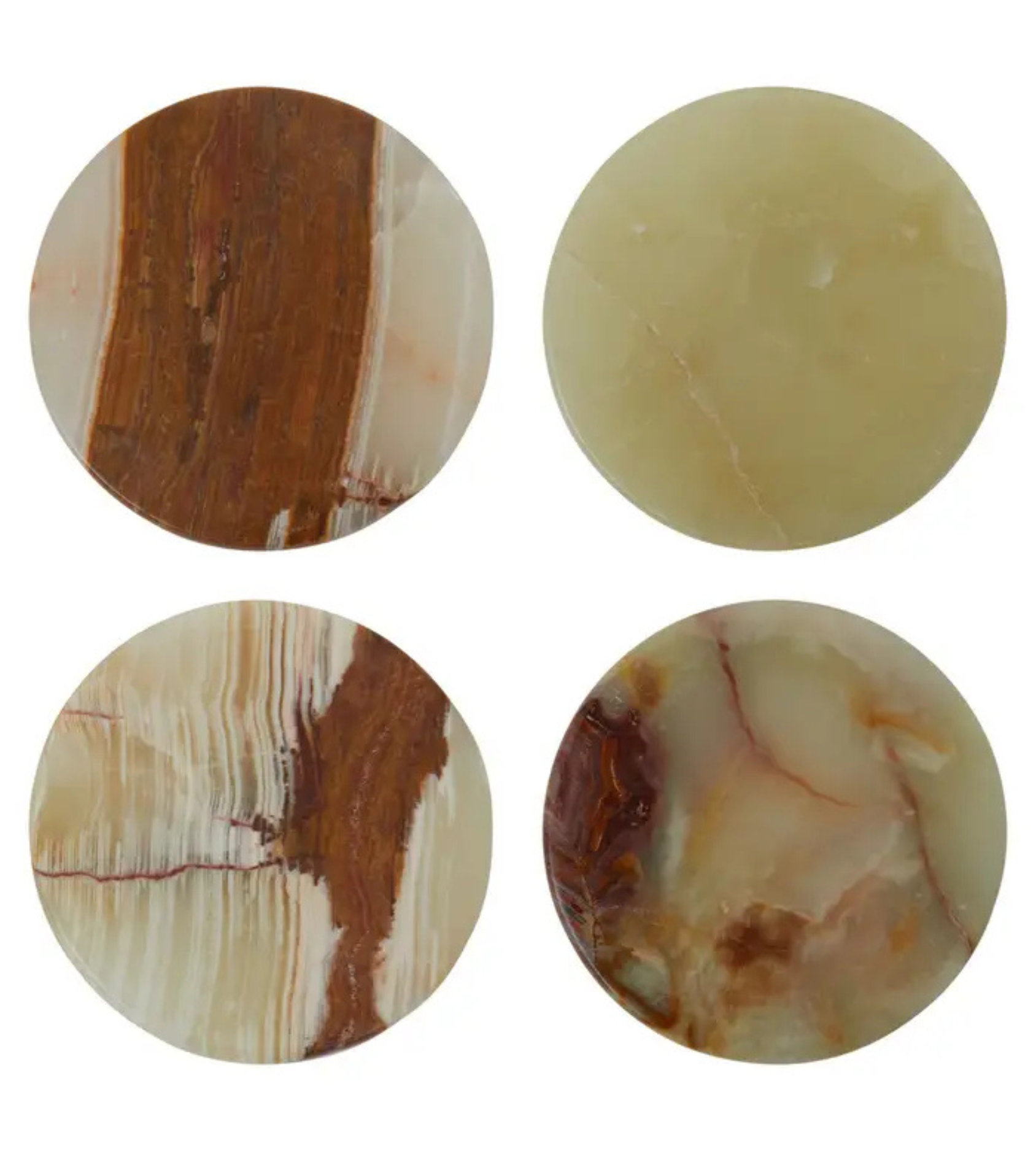 Set of Four Onyx Marble Coasters | Natural Stone Coasters | Chloe Jade Home