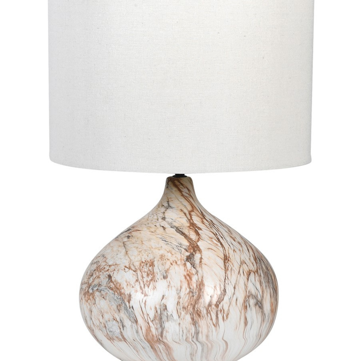 Brown and Blue Table Lamp with Linen Shade | Elegant Ceramic Lighting ...